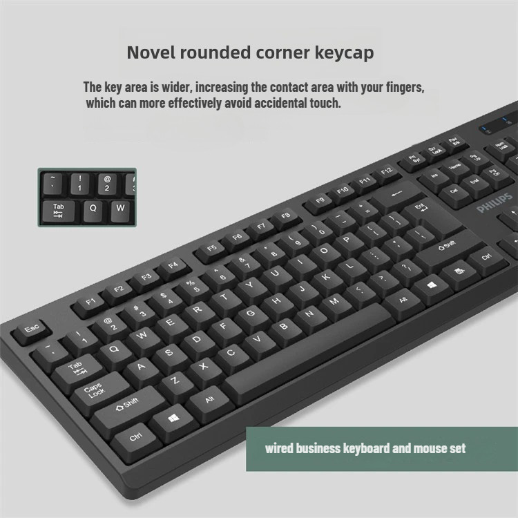 C234 Ergonomic Wired USB Office Keyboard and Mouse Combination ...