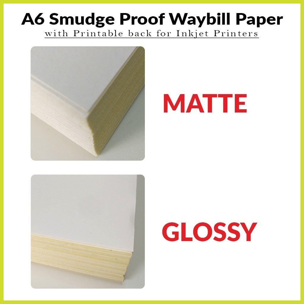 ∴ ┼ Pre-cut A6 Waybill Sticker Paper for Shopee orders Matte & Glossy ...