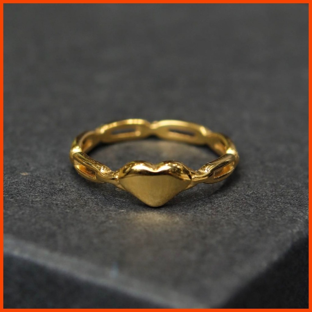 ☸ ۞ ♆ HB JEWELRY LOVEY Gold Heart Size 8 Ring for Women Fashion ...