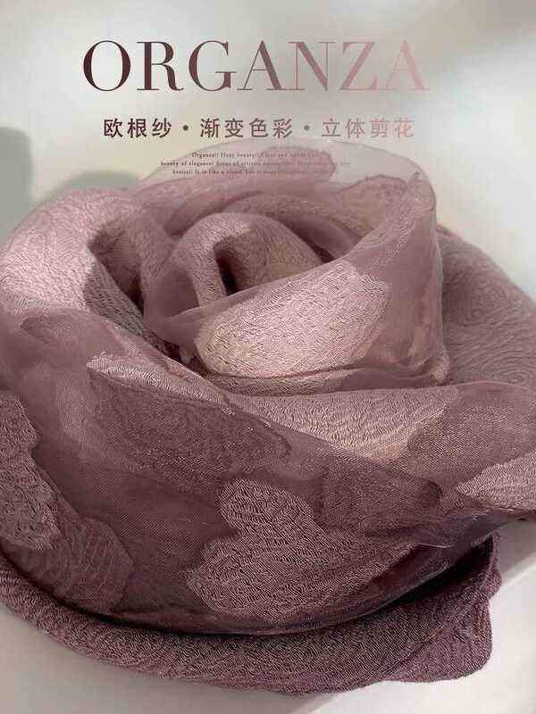 22 Lace Cut Flower Craft Organza Scarf For Women, Autumn And Winter ...