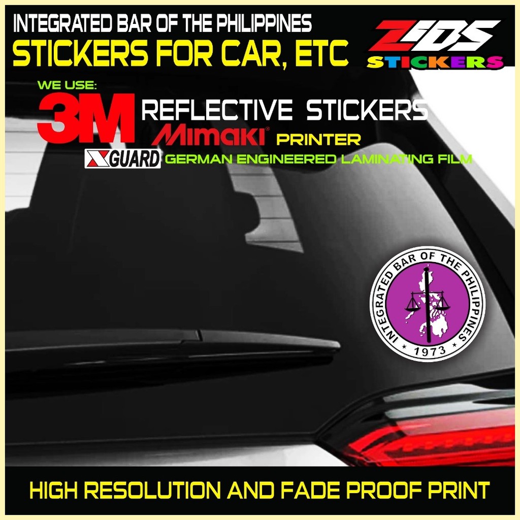 ☑ ♞,♘ibp lawyer logo 3M reflective printed laminated sticker for cars ...