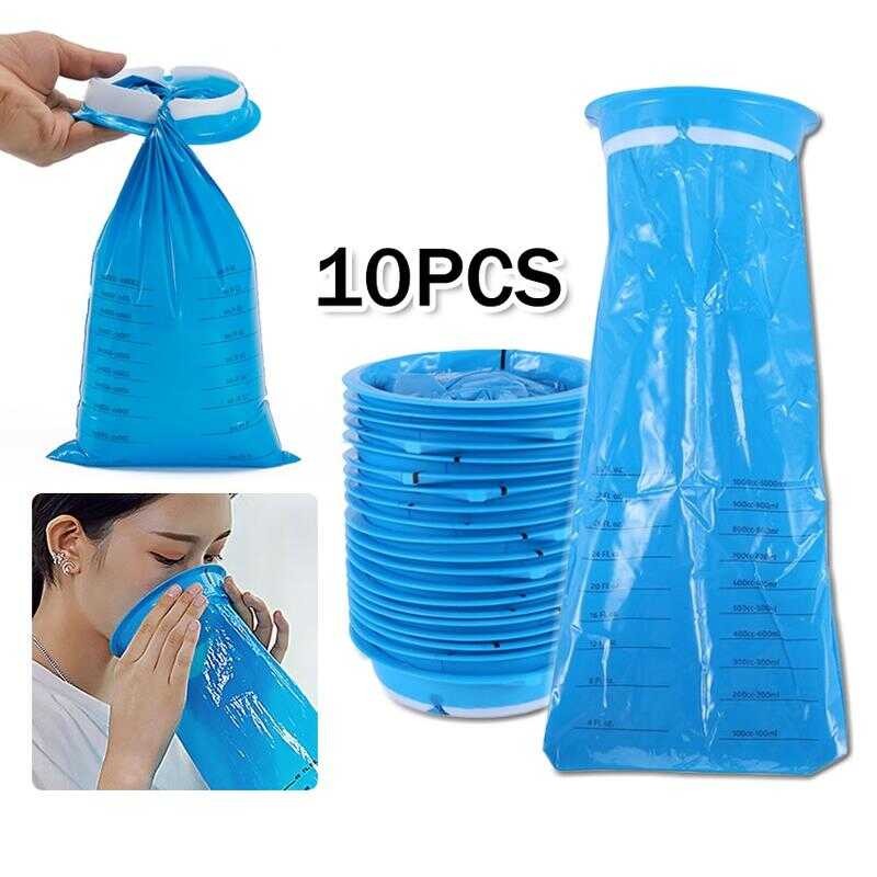 10Pcs1l Sealable Emesis Barf Sickness Nausea Vomit Bag Disposable ...