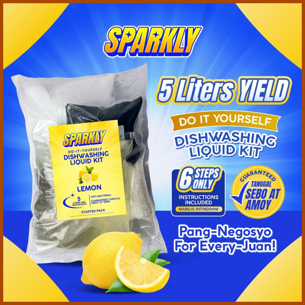 Dishwashing Liquid Kit 5 LITERS Yield (Sparkly DIY Antibacterial ...