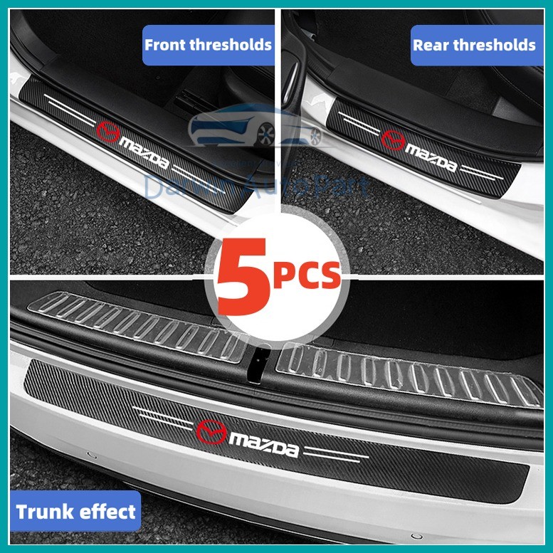 Mazda】Darwin Car Door Sill Stickers Trunk Threshold Anti-Scratch Decals ...