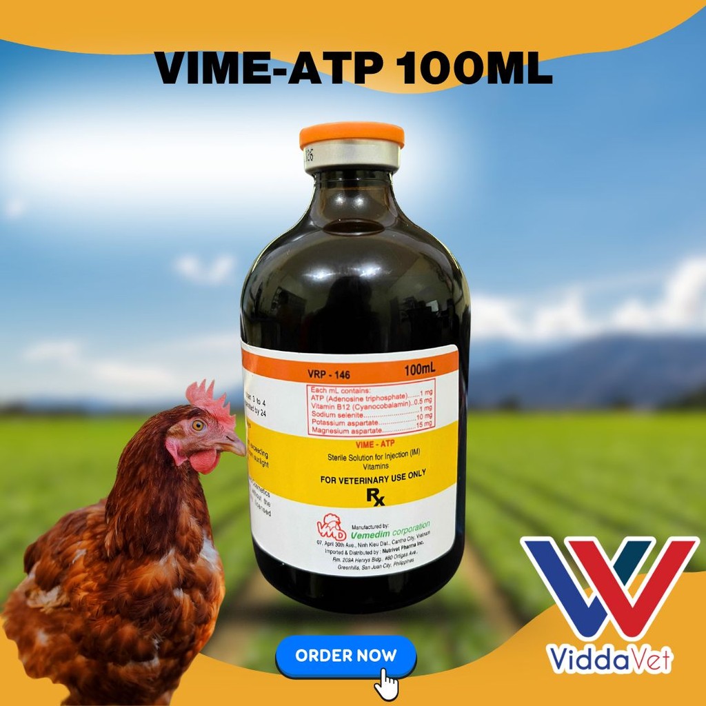 100ml Vime-ATP Treatment of muscle disorder and fatigue for pigs and ...