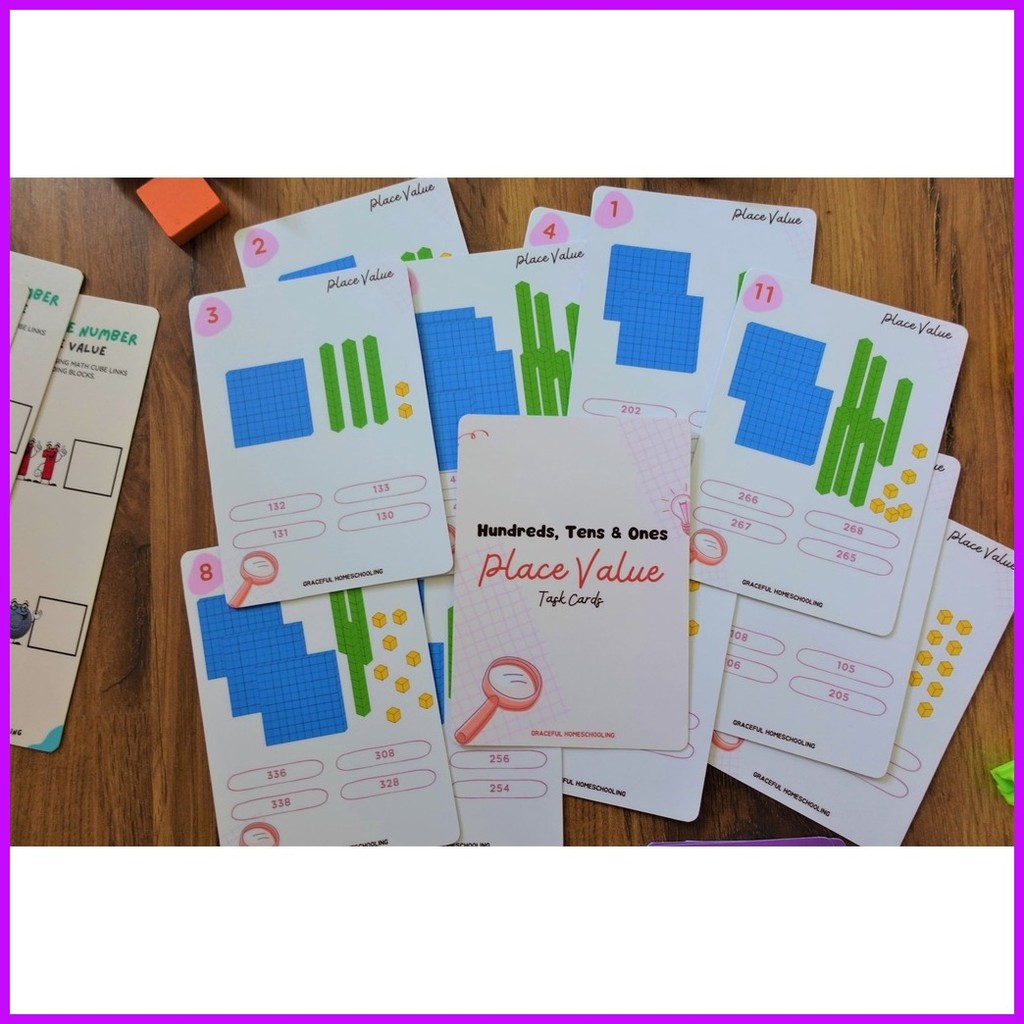 Math Flashcards: Place Value Printable Task Cards for Kids | Shopee ...
