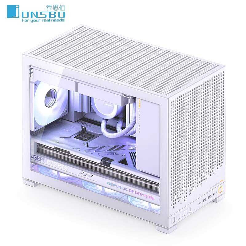 Qoslot D32PRO Desktop Mini Case Glass Side Transparent MATX Back Plug ...