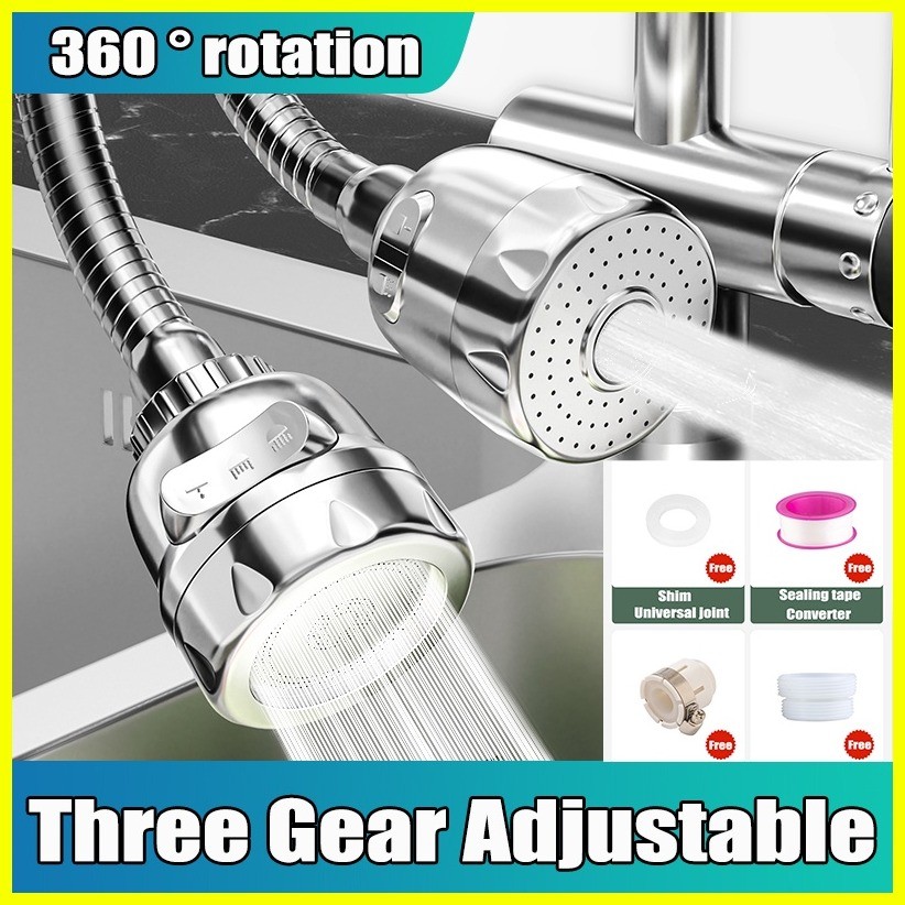 360° Rotating Kitchen Aerator Faucet Adjustable Dual Mode Sprayer ...