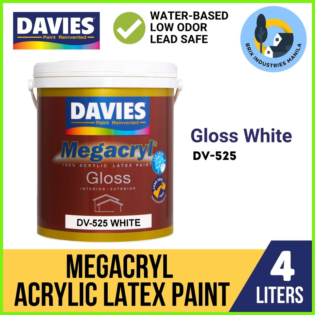 Davies Megacryl Premium Latex Paint 4 Liters (Gallon) Flat/Semi-Gloss ...