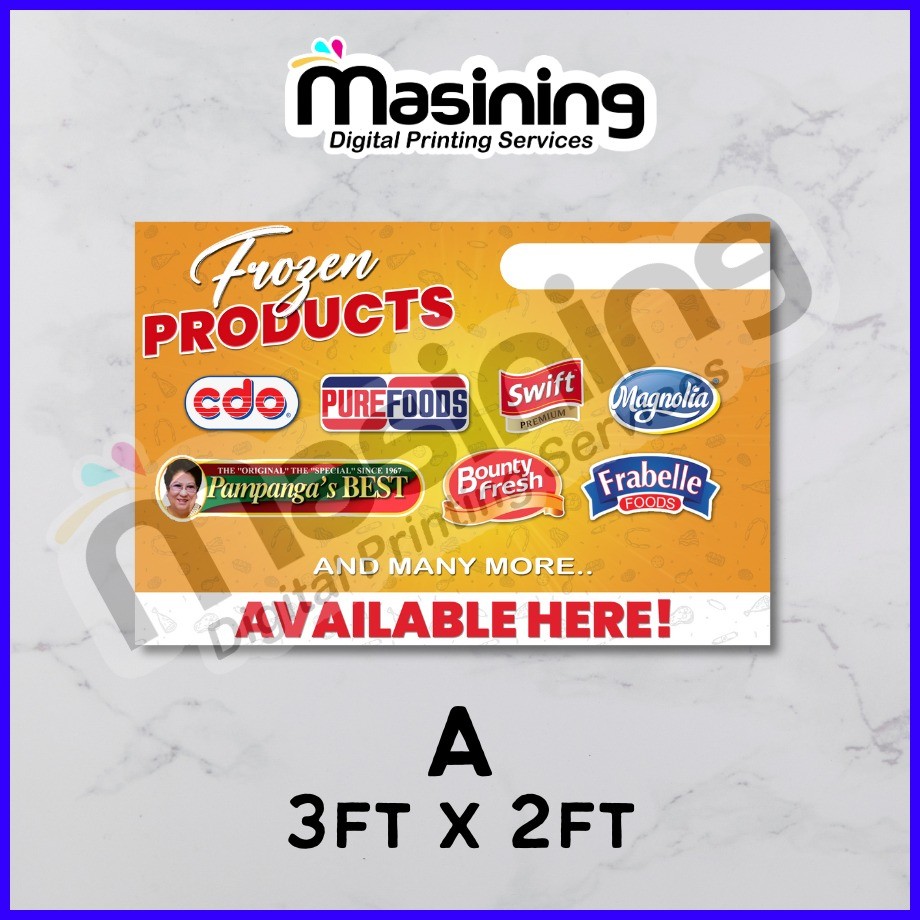 Frozen Products Business Tarpaulin 3ft x 2ft / 1.5ft x 2ft | Shopee ...