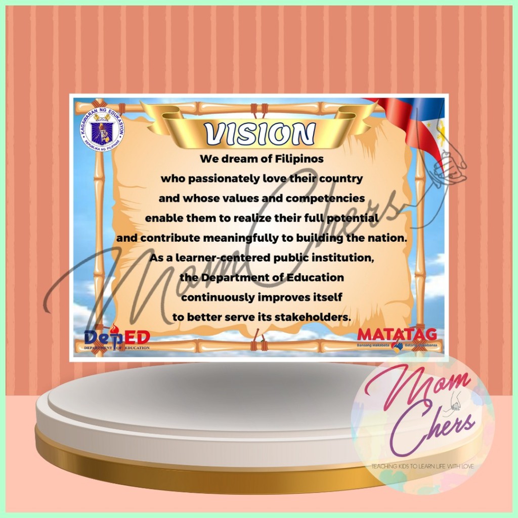 ⋋ ⚢ Laminated Wall Poster Decor DEPED MISSION VISION CORE VALUES ...