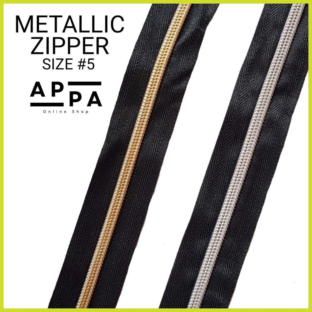 ∯ ZIPPER METALLIC SIZE #5 (1 meter or continuous) | Shopee Philippines