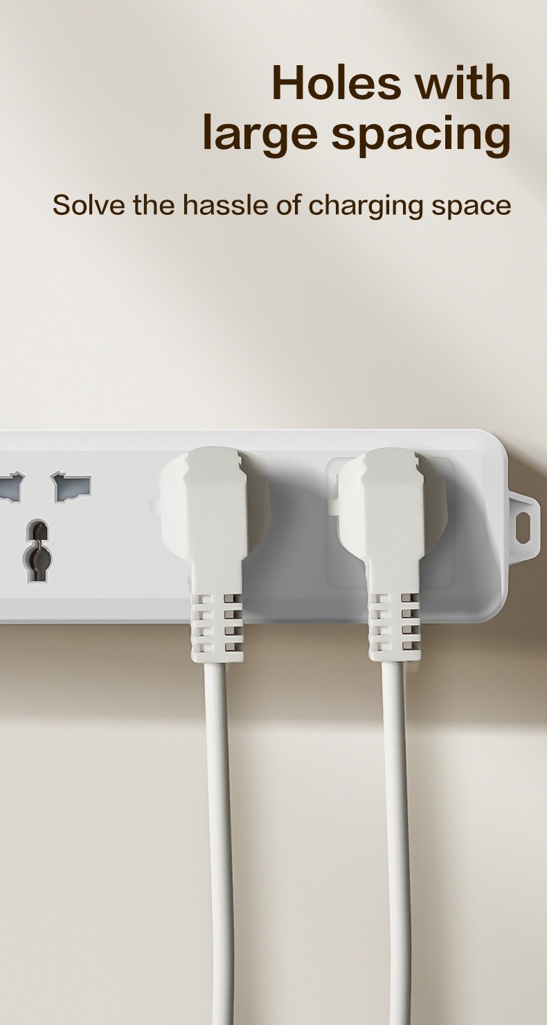 Deli Tools 3/5M Power Socket Extension Outlets Charger Universal Hole ...