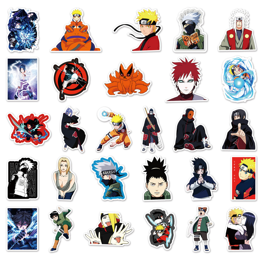 54Pcs Naruto Anime Stickers - Cartoon Decor for Luggage/Motorcycle/Car ...