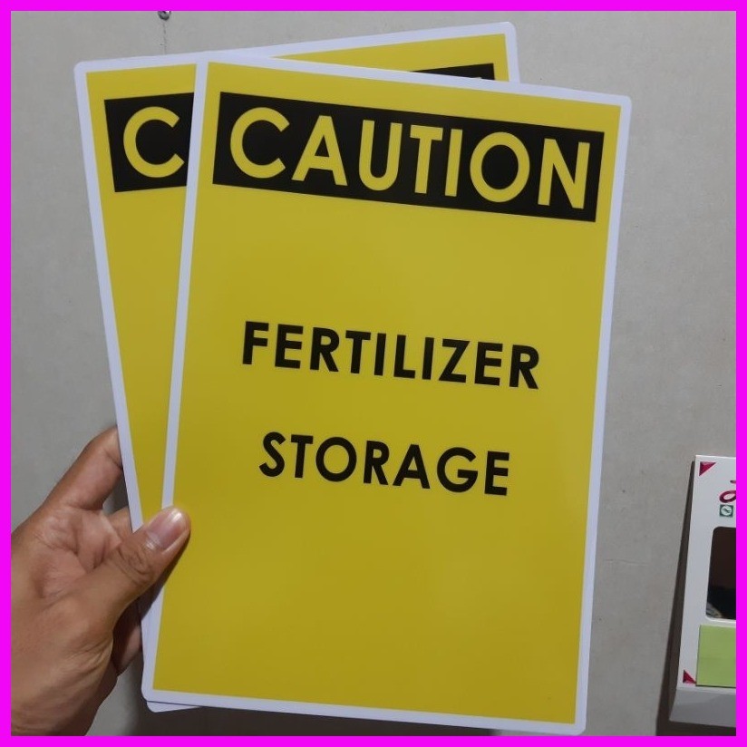 ∵ ∜ ♨ CAUTION FERTILIZER STORAGE SIGN PVC TYPE OR PLASTIC LAMINATED ...