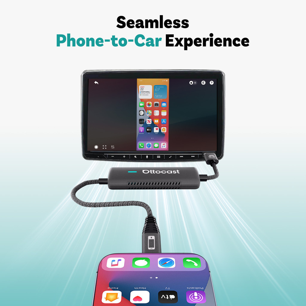 Ottocast Mirror Touch Bi-Mirroring Wireless CarPlay Adapter Bi ...