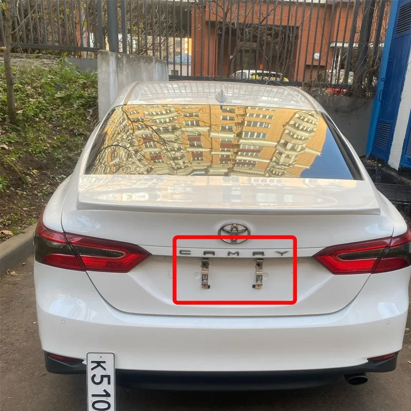 2 PCS Rectangular Car License Plate Spring Loaded Stainless Steel ...