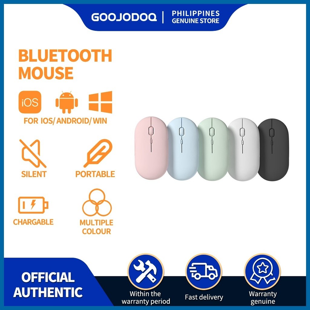 GOOJODOQ Mouse Wireless for laptop Bluetooth Rechargeable Silent Tablet ...