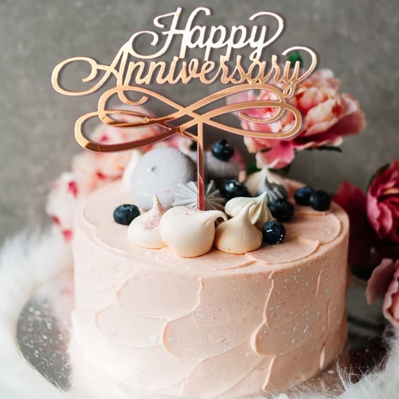 10pcs/set Anniversary Acrylic Cake Top Decoration Plugin Wedding ...