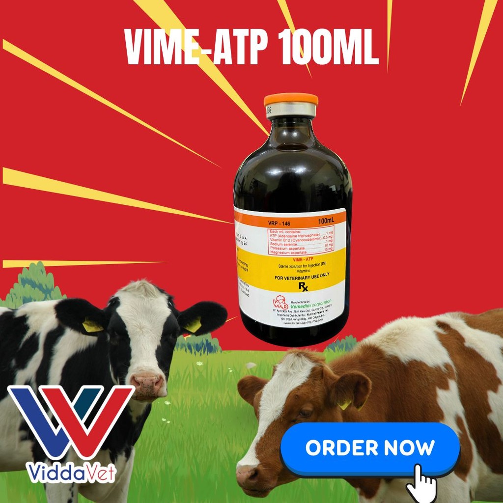 100ml Vime-ATP Treatment of muscle disorder and fatigue for pigs and ...