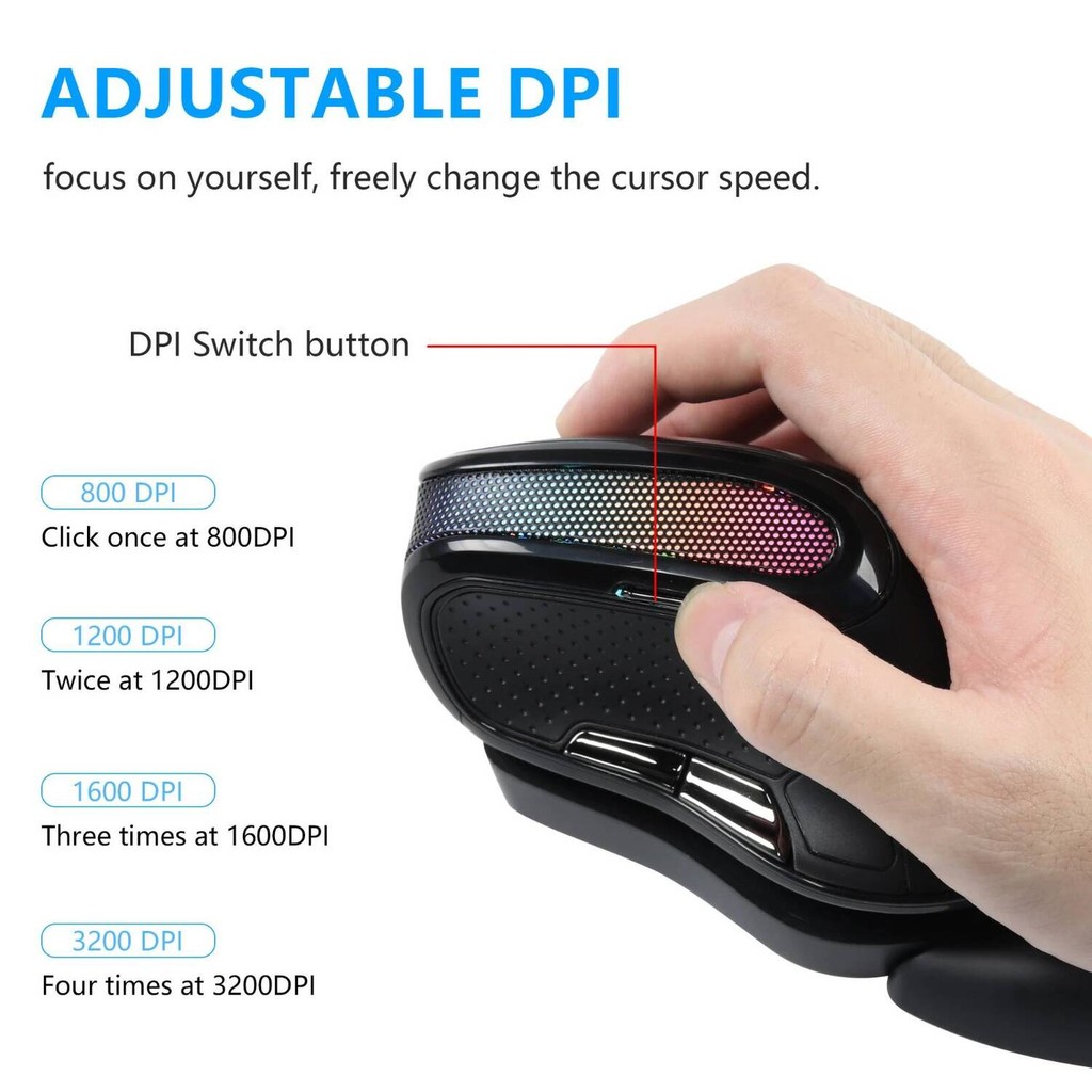 Vertical Ergonomic Wireless e Adjustable Angle Colored Lights ...