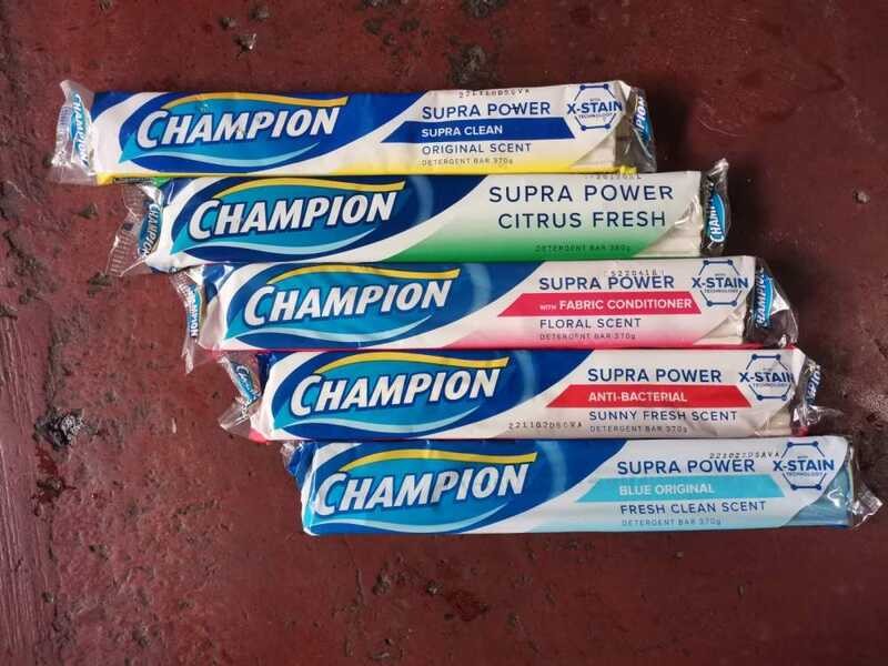 5Pcs Champion Power Detergent Bar Soap ( Citrus Blue Scent , Fabric ...