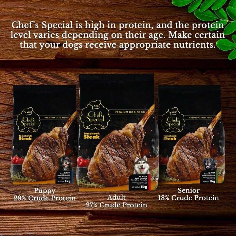 All Stages Adult Puppy Senior 1Kg Chef's Special Chef Dog Food Tomahawk Steak Dry Dogs | Shopee ...