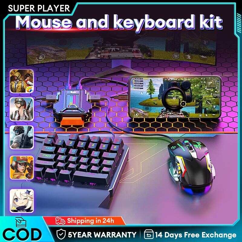 Bluetooth Game Keyboard And Mouse Converter 5-In-1 COD Mobile Controller For Pc Gaming Key ...