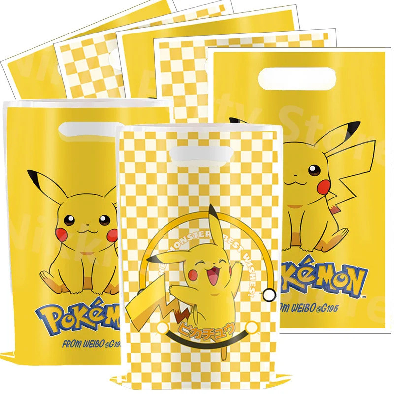 Pokemon Party Bags 16.5*25cm Pikachu Birthday Candy Bag Loot Bag ...