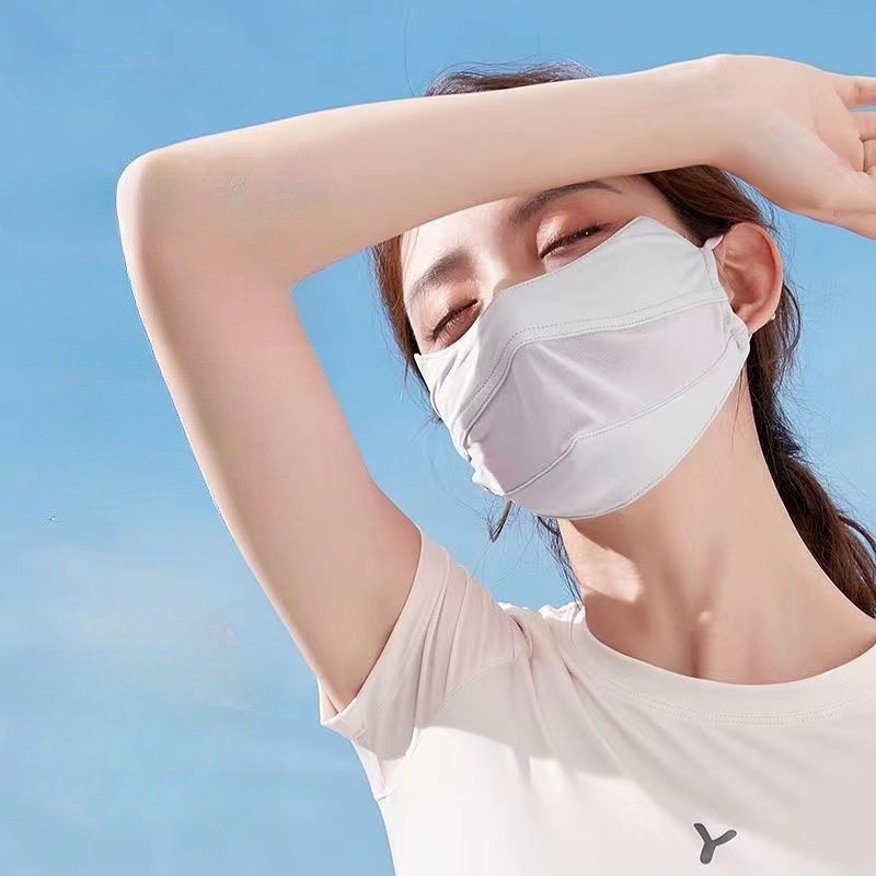 Colorful Sweet Ice Silk Sunscreen Face Mask Outdoor Breathable Mesh ...