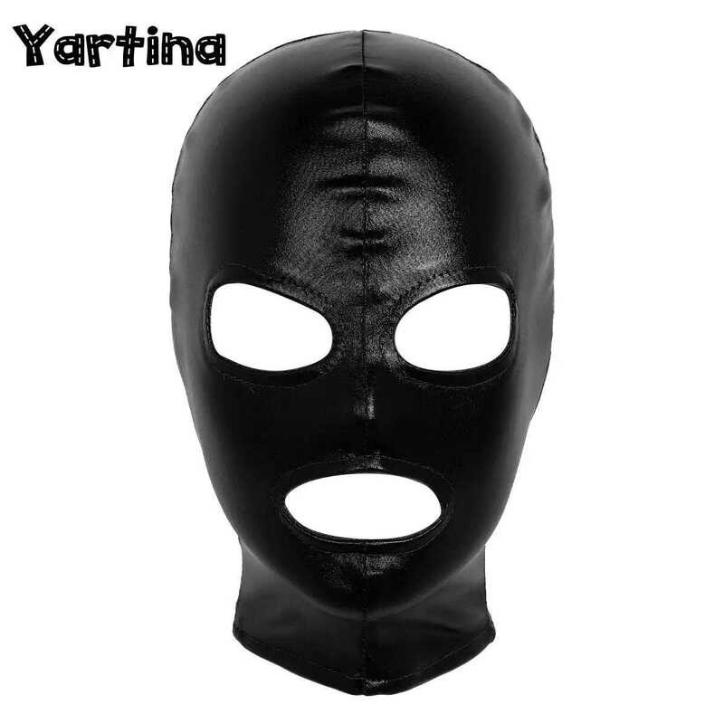 Womens Adult Mens Latex Full Face Mask Hood Masquerade Cosplay Costumes ...