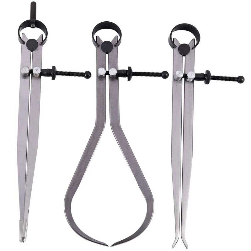 E Spring Inside Outside Divider Caliper Set 8-Inch Hinist Tools 3-Pack ...