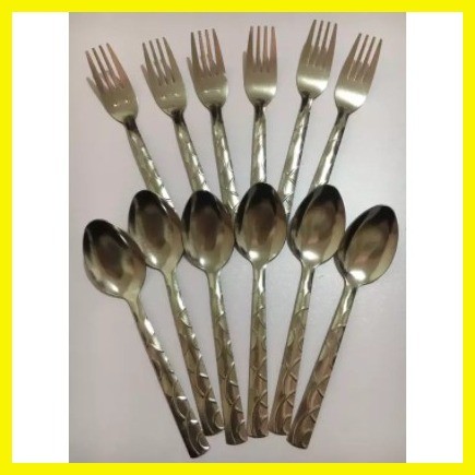 SUPER ONE SHOP Set of 12 Stainless Steel Dinner Forks and Spoons ...