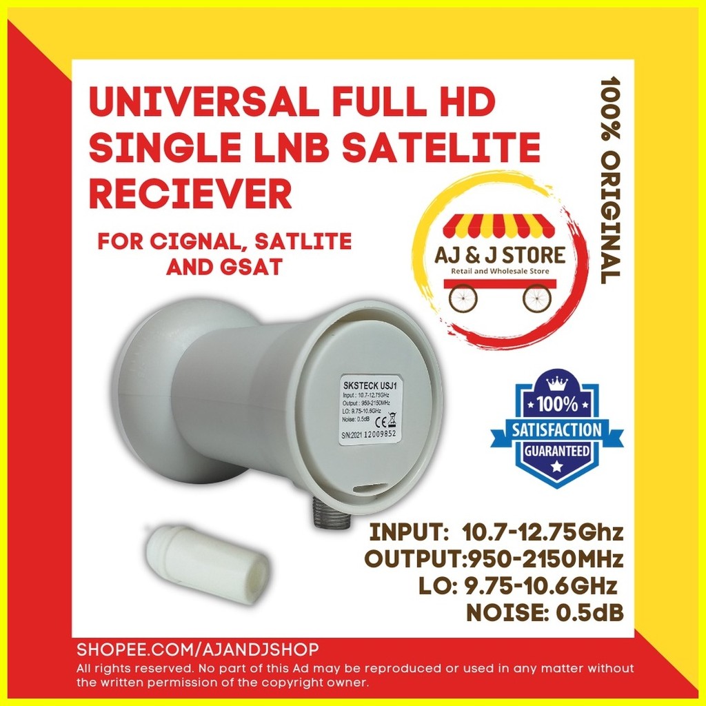 Universal Full HD Single LNB Satelite Receiver (For Cignal, Satlite ...