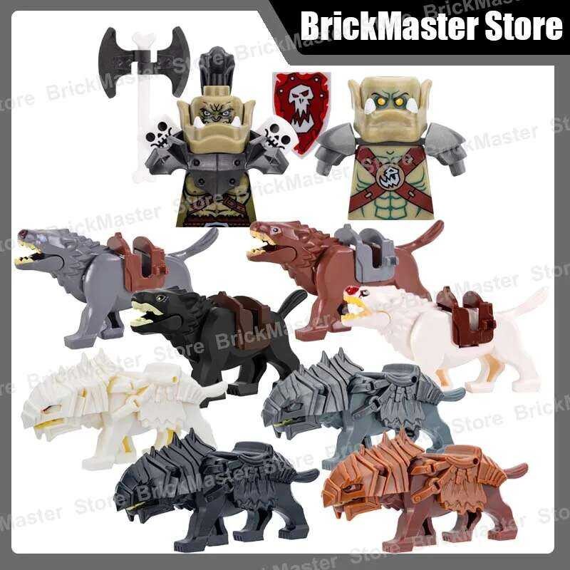 Military Medieval Orc Figure Wolf Building Blocks Monster Warrior ...