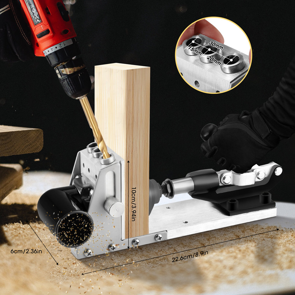 Upgraded Pocket Hole Jig With Dust Extraction Pocket Hole Drill Guide ...