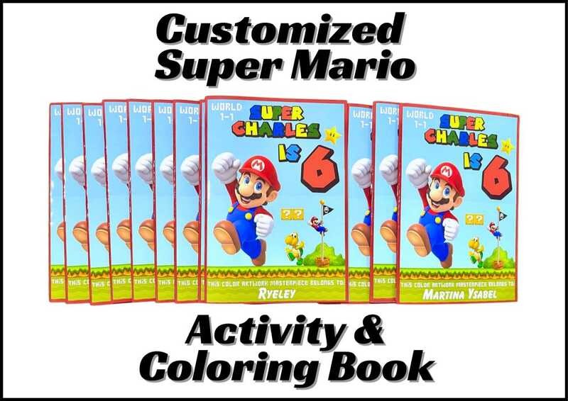 Personalized Super Mario Colouring And Activity Book Plus Crayon Box ...