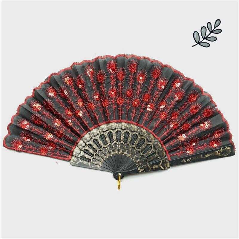 Floral Edge Ballet Wing Chun Fan In Green, Yellow, Blue, Purple Women ...