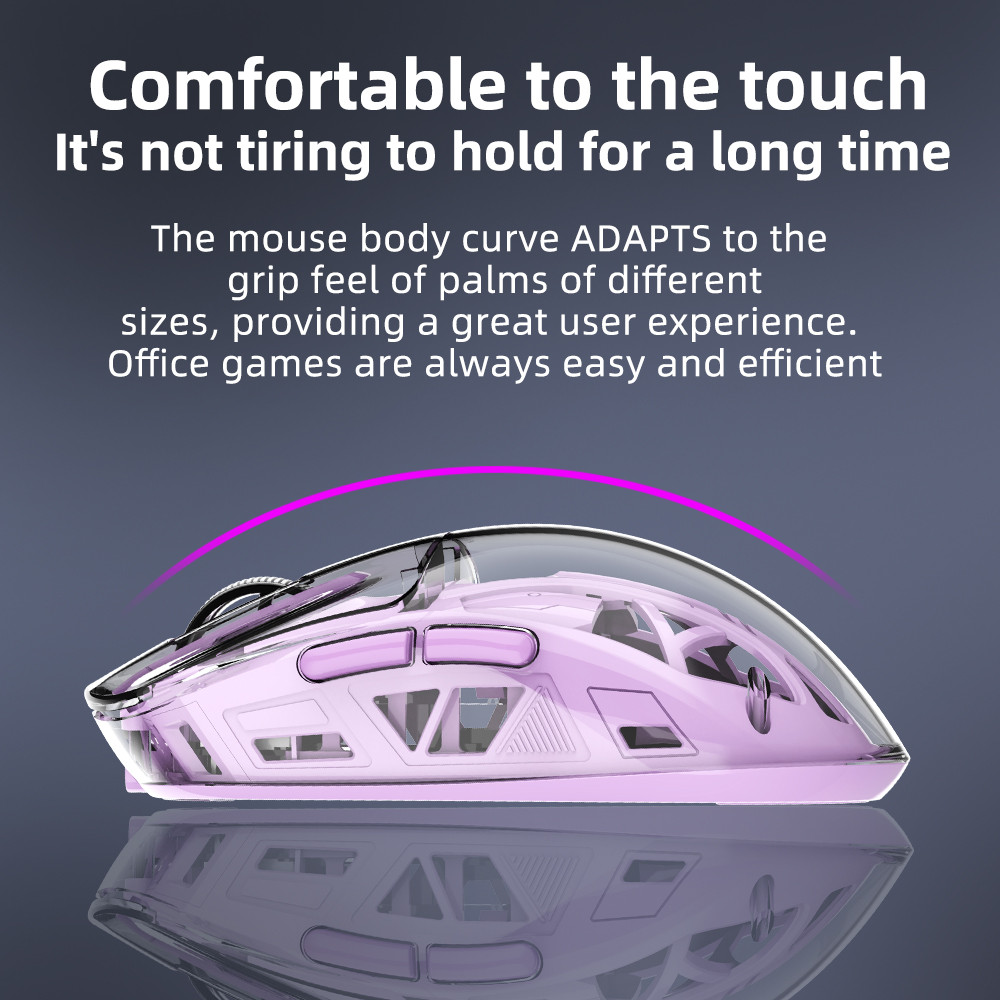Zeus M14 Transparent Wireless Bluetooth Gaming Mouse With Battery Level ...