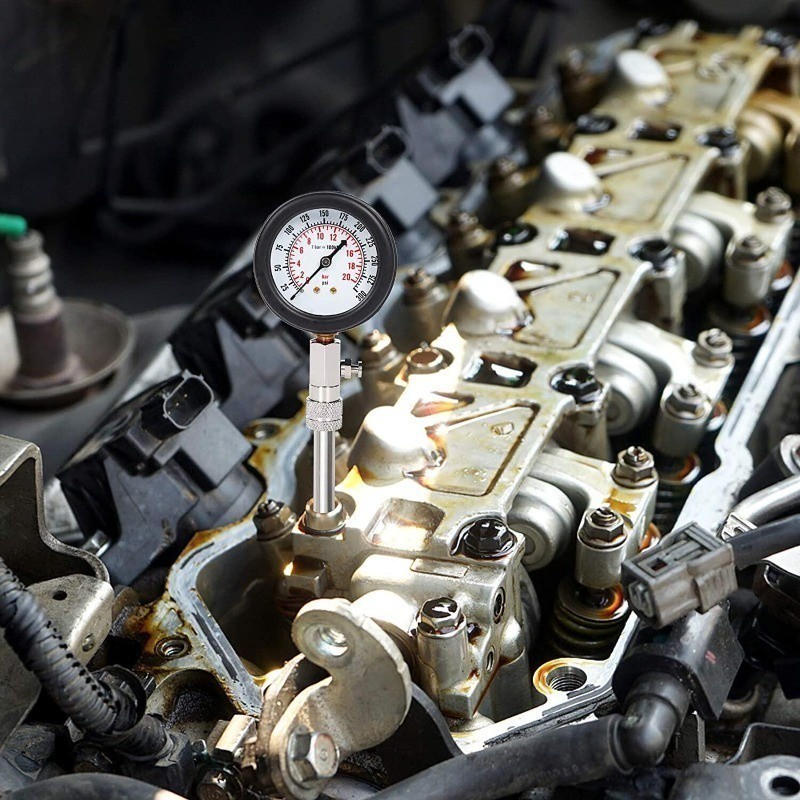 8 PCS Engine Cylinder Compression Tester Kit Auto Tool Meter, Gas ...