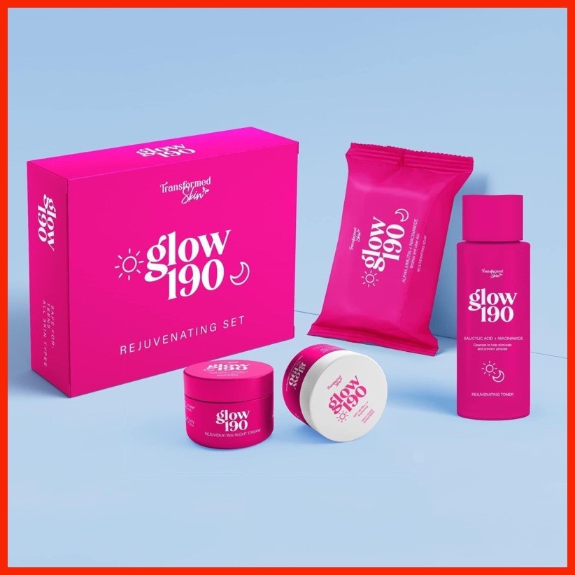 ∆ glow190 rejuvenating set ( soap, toner, sunscreen and rejuvenating ...