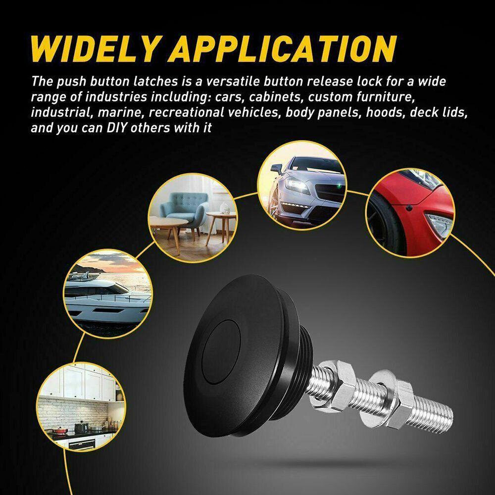 25/30/32mm Push Button Quick Release Hood Lock Clip Car Bumper Latch ...
