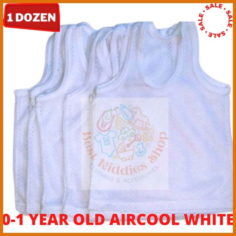 3 | 6 or 12 Pcs AIRCOOL [butas-butas] Cotton Sando 0-1 year old for ...