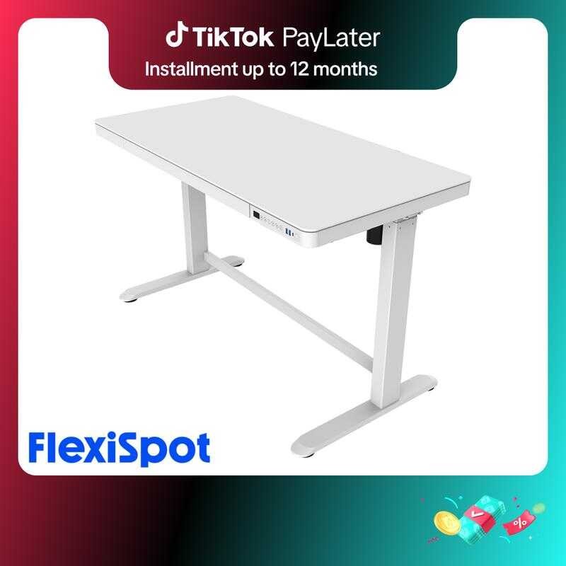 Flexispot Comhar Eg8 All-In-One Standing Desk With 48" Tempered Glass ...