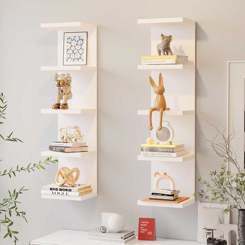 4 Tier Wall Shelf Display Floating Hanging Organizer Storage Rack ...