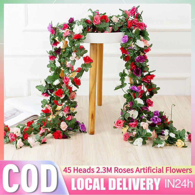 Roses Artificial Rose Vines Flowers Plant And Decoration Wedding ...