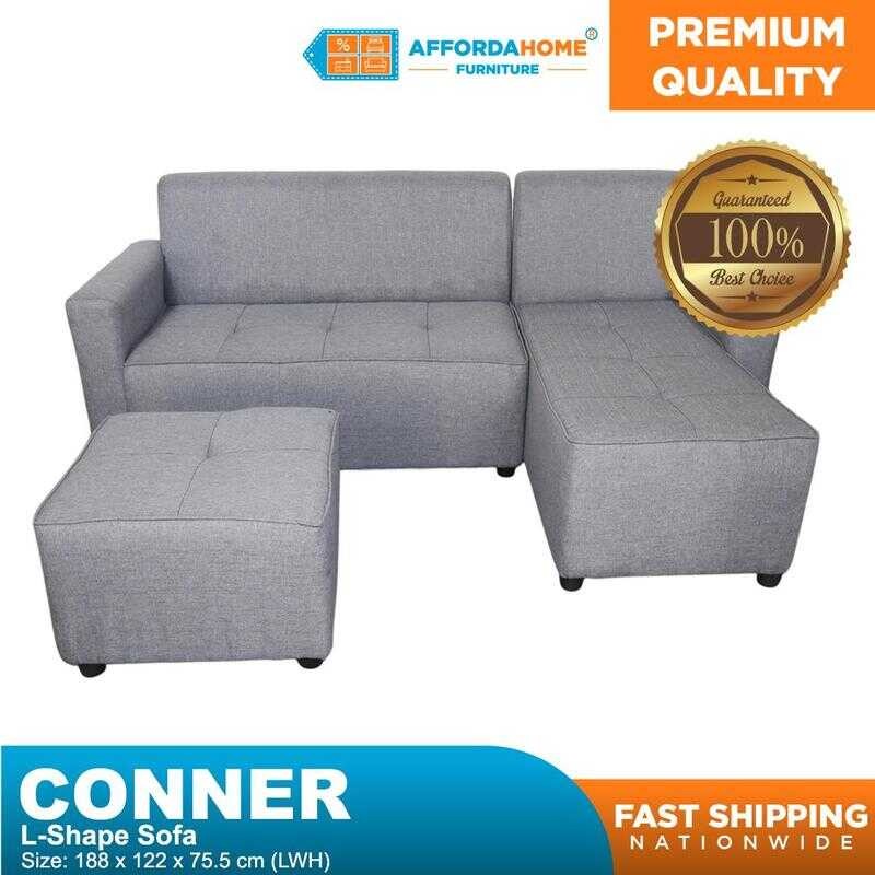 CONNER L-Shape SOFA Nordic Fabric Sofa Bed Simple Modern Foldable ...