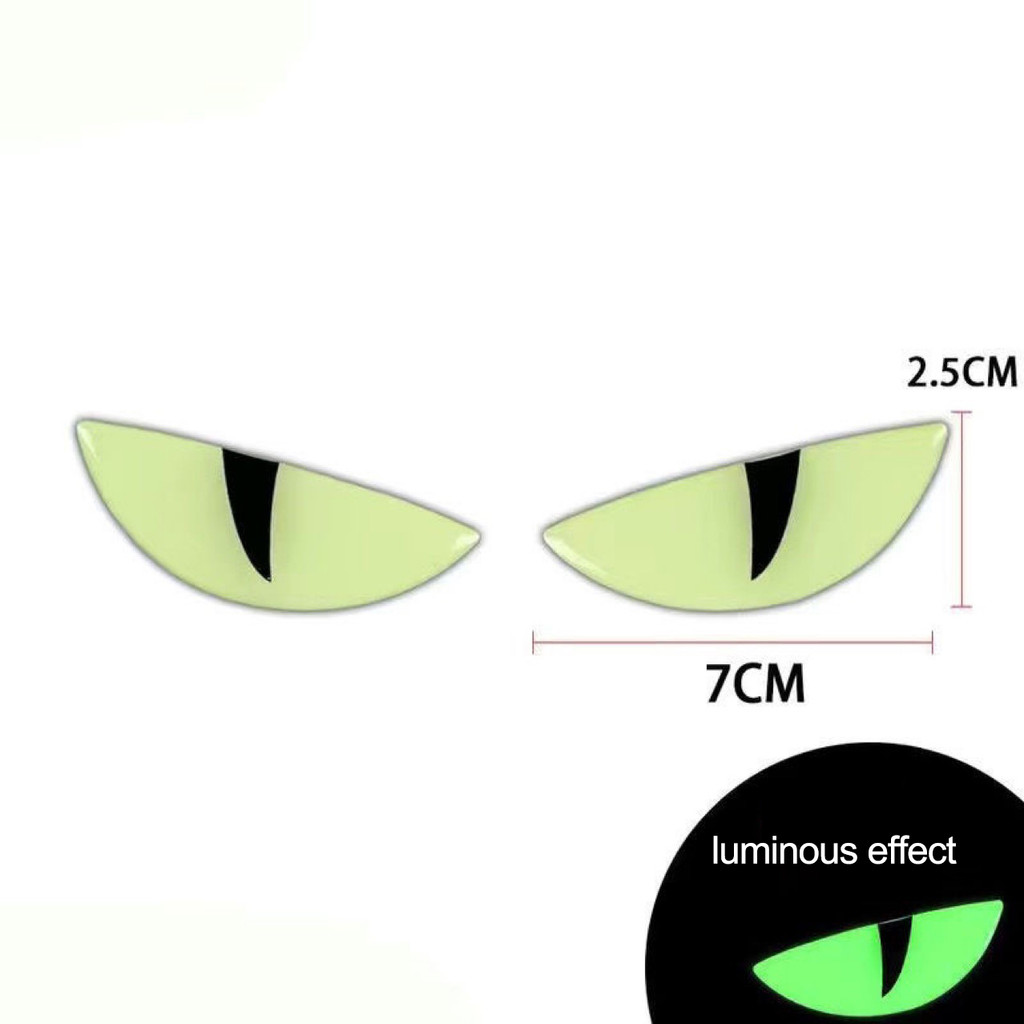 1Pair 3D Luminous Motorcycle Eyes Sticker Fashion Waterproof Devil's ...
