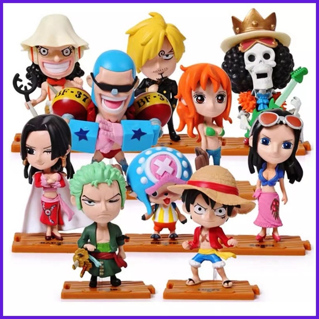 One piece luffy sanji zoro nami puzzle stand set of 10 Figure | Shopee ...