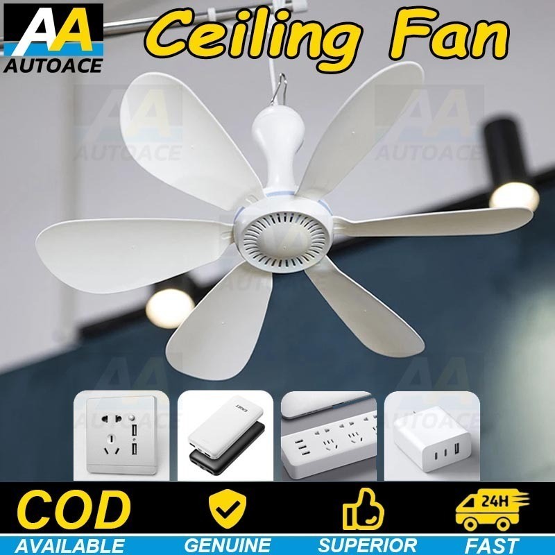 5V USB Ceiling Fan 6 Blade Ceiling Fan USB Cable Fan Household Hanging Fan Foldable Portable Fan ...